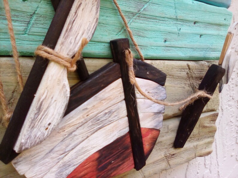 Beached Boat-sailboat-distressed Wood Boat-nautical Decor-nautical Art ...