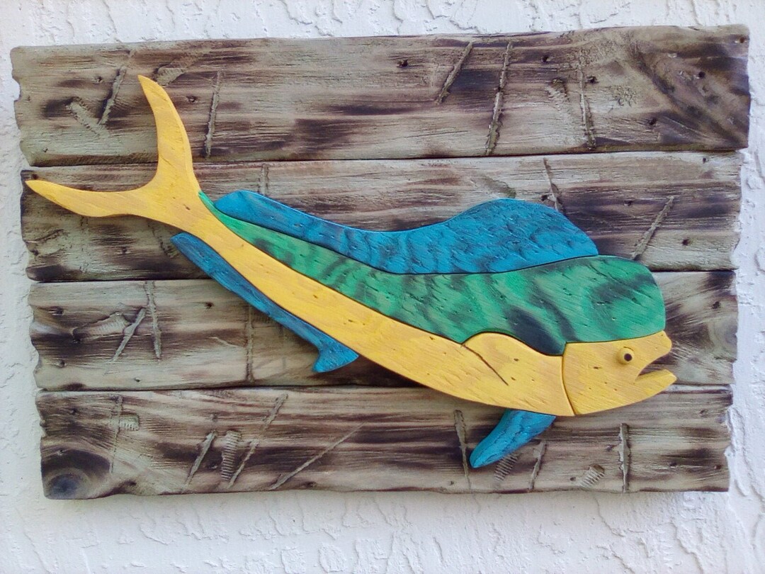 Mahi-dolphin Fish-wood Mahi-mahi Art-mahi Decor-nautical Decor-nautical ...