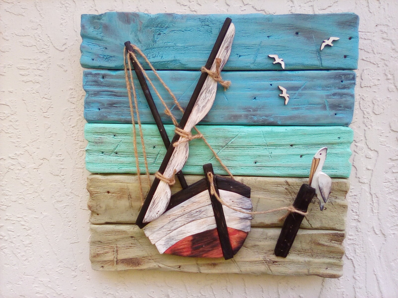 Beached Boat-sailboat-distressed Wood Boat-nautical Decor-nautical Art ...