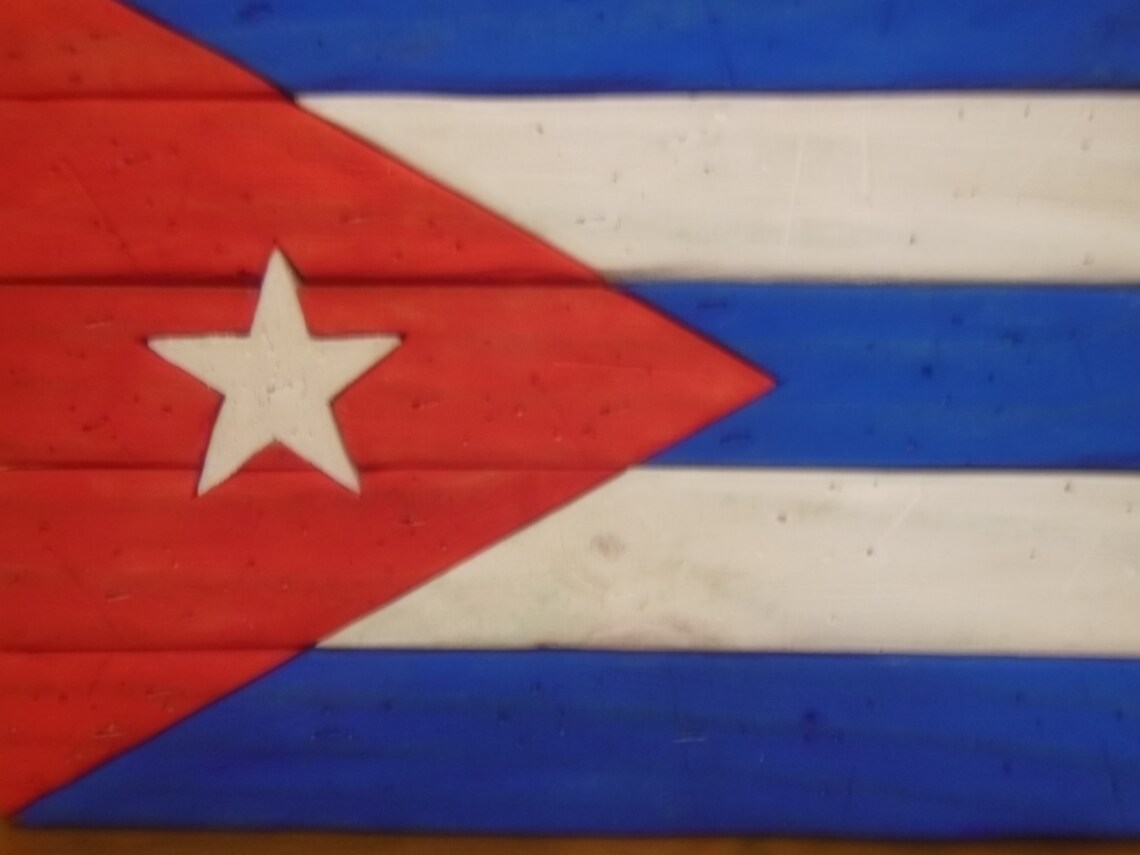 Cuban Flag-cuban Art-cuban Decoration-cuban Gift-wood Flag-wood Art ...