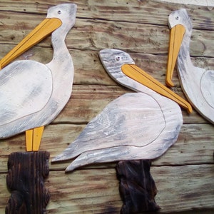 Wood Pelican-pelican-distressed Wood Pelican-nautical Decor-nautical ...