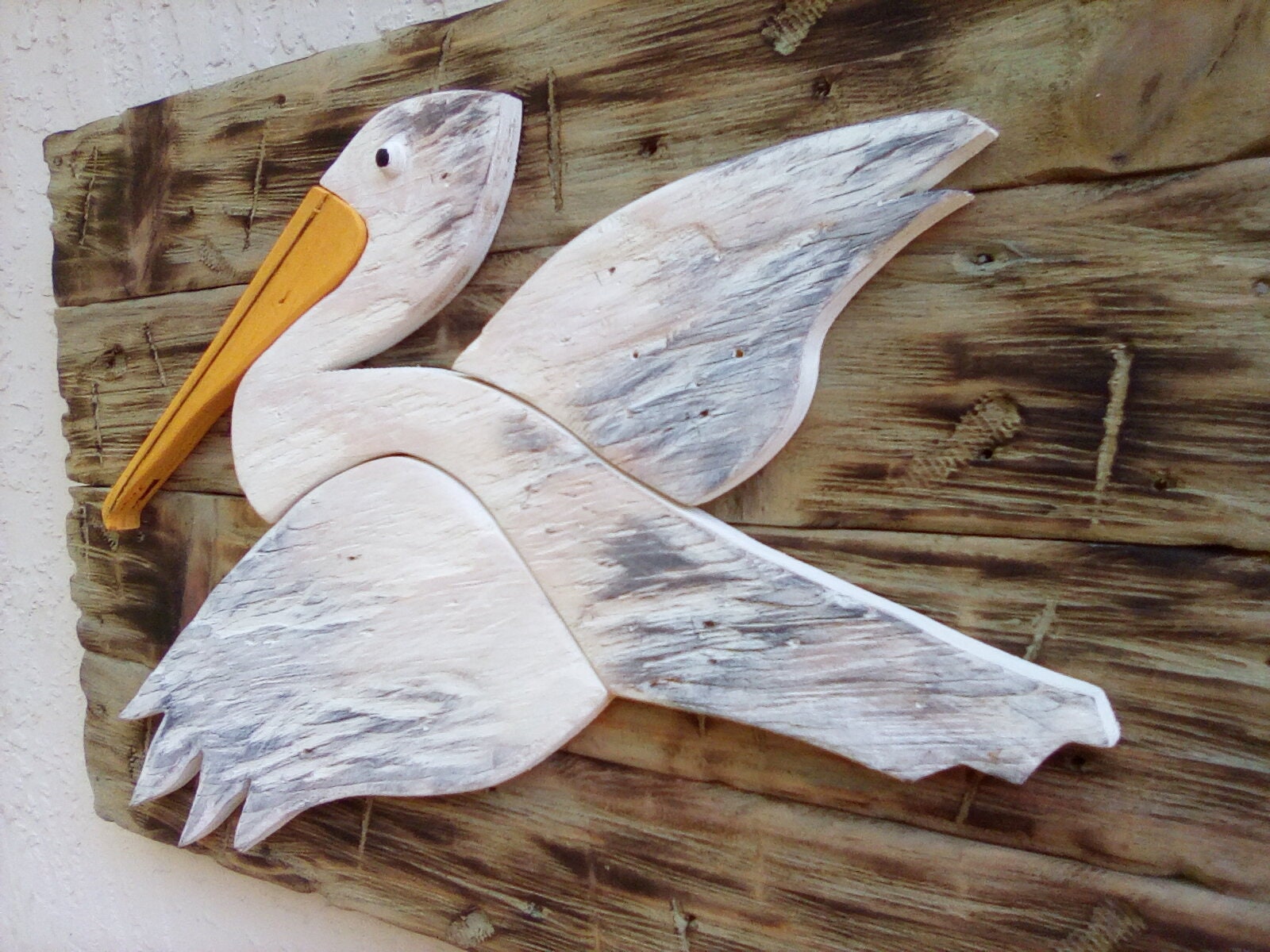 Wood Pelican-pelican-distressed Wood Pelican-nautical - Etsy