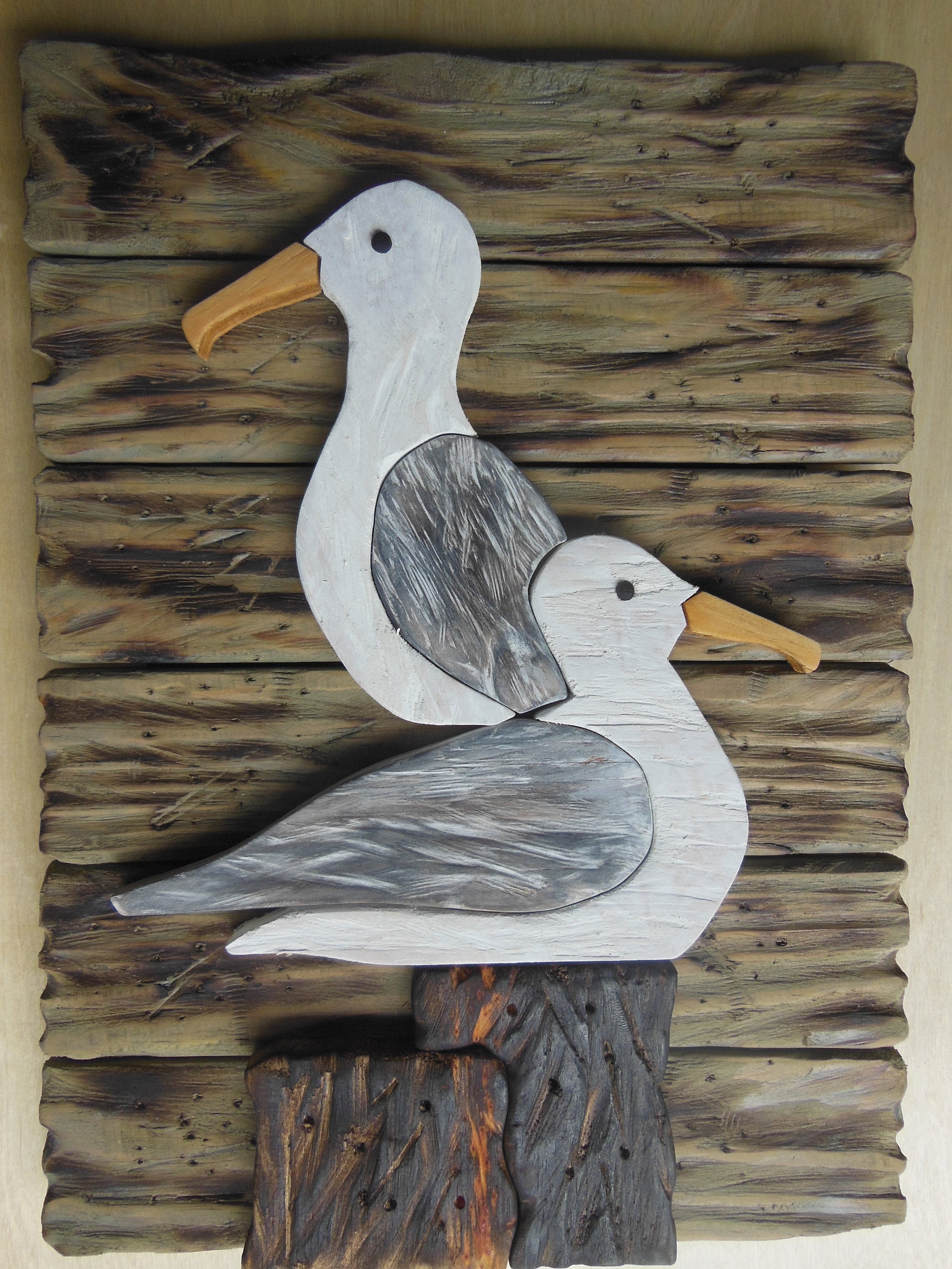 Wood Seagull-seagull-distressed Wood Seagull-nautical Decor-nautical ...