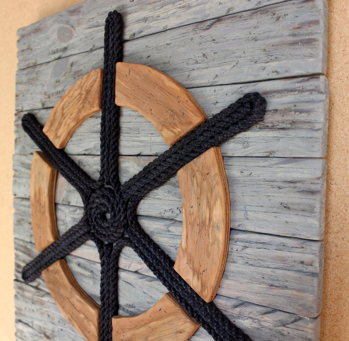 Ship Wheel-Rope Ship Wheel-Nautical Decor-Nautical Art-Rustic | Etsy