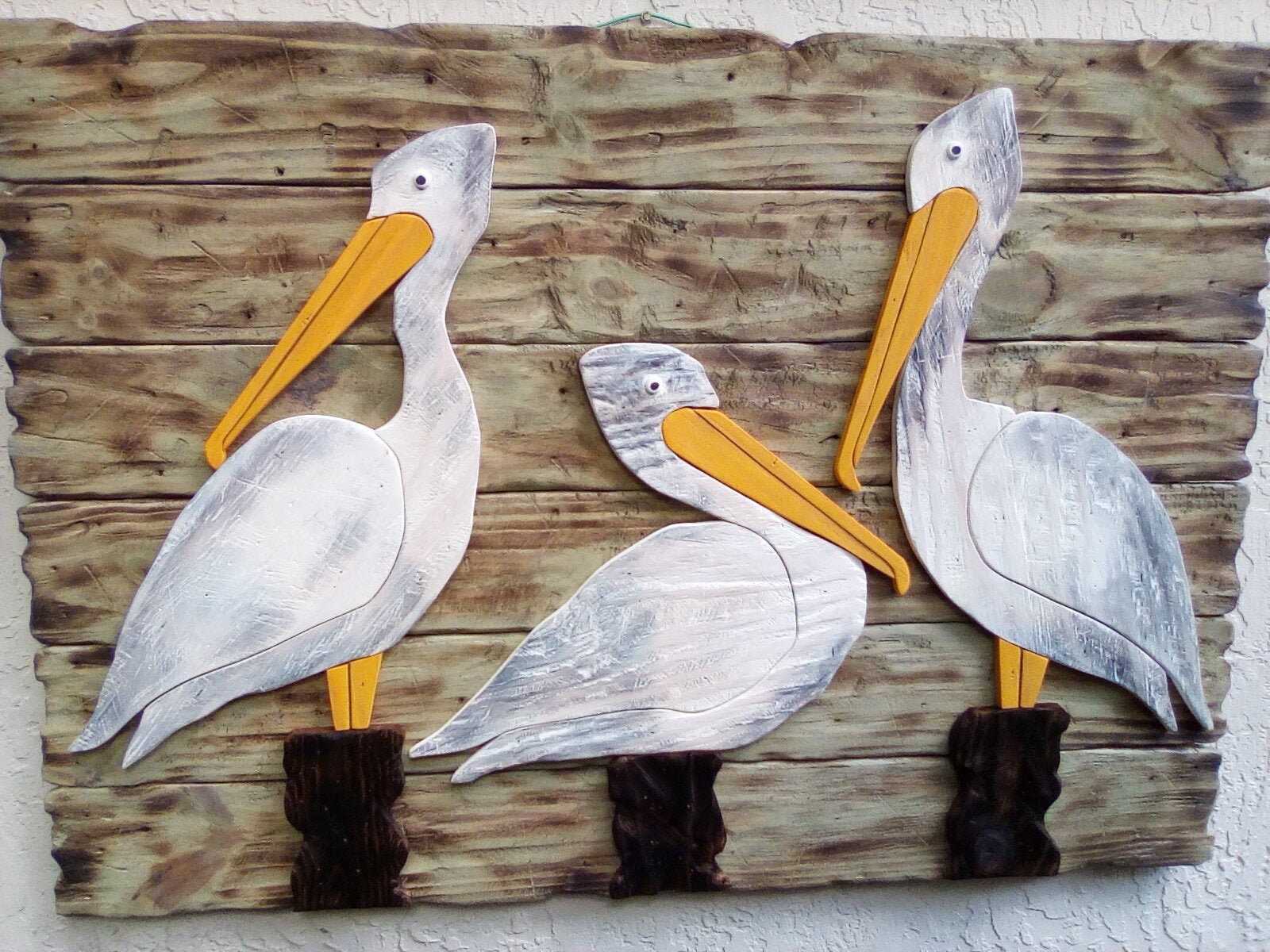 Wood Pelican-pelican-distressed Wood Pelican-nautical Decor-nautical ...