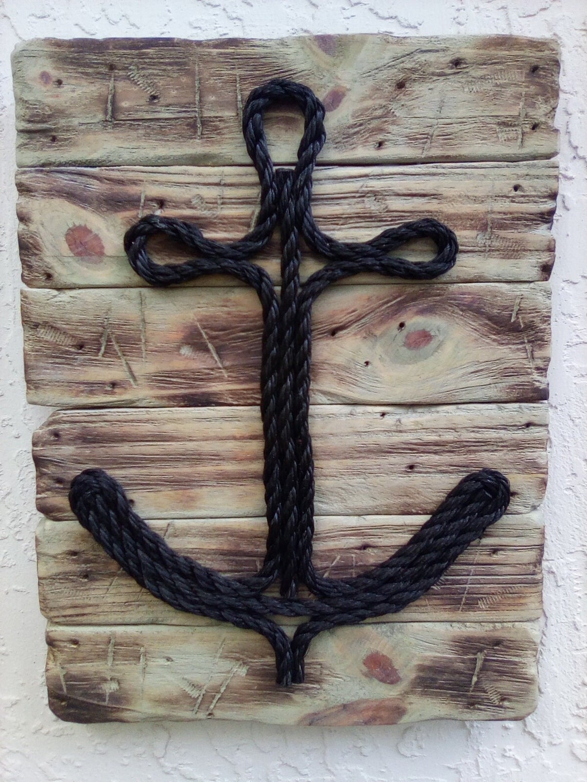 Rope Anchor-anchor-nautical Decor-nautical Art-rustic Decor-distressed ...