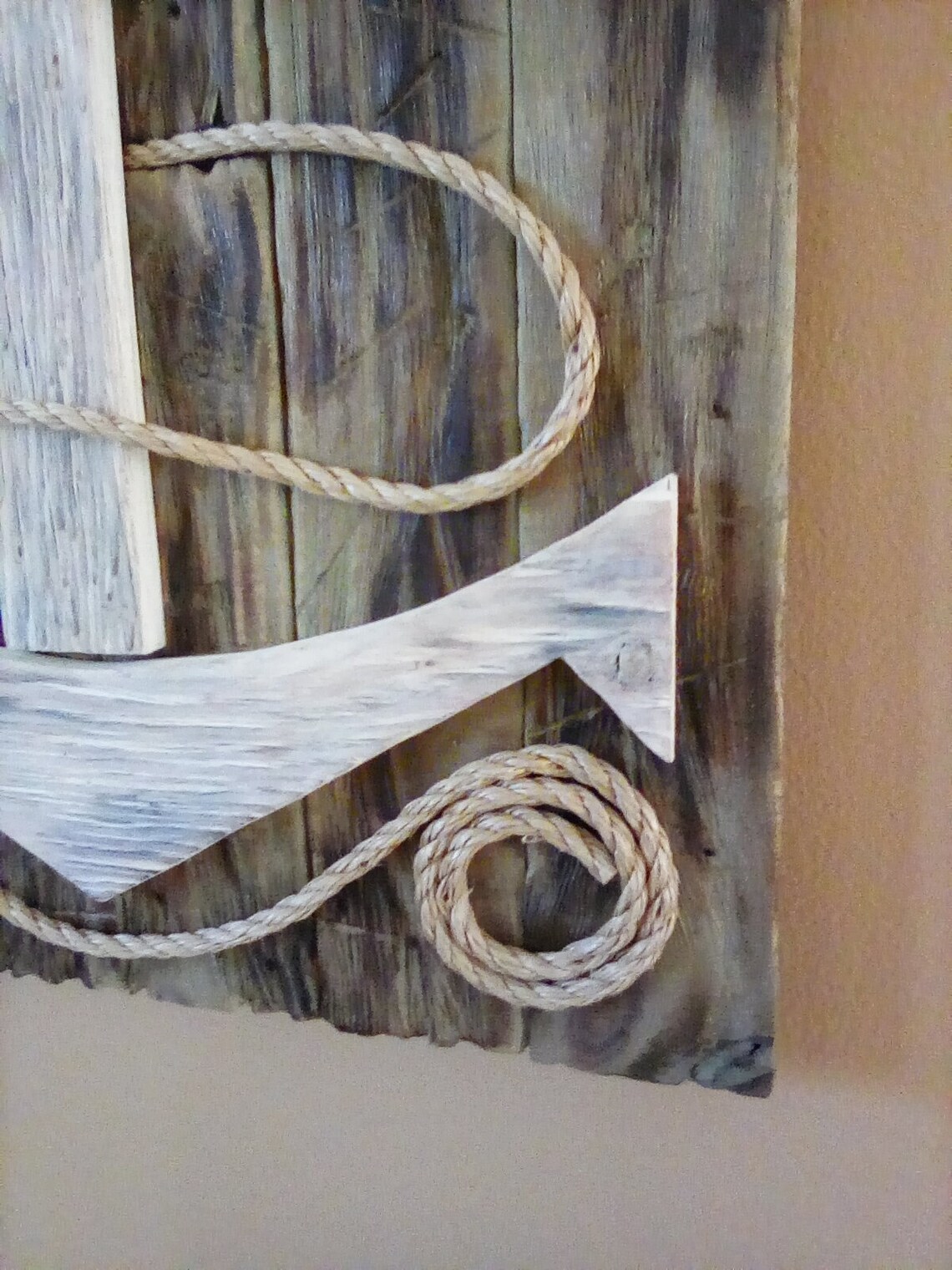 Wood Anchor-anchor-distressed Wood Anchor-nautical Decor-nautical Art ...