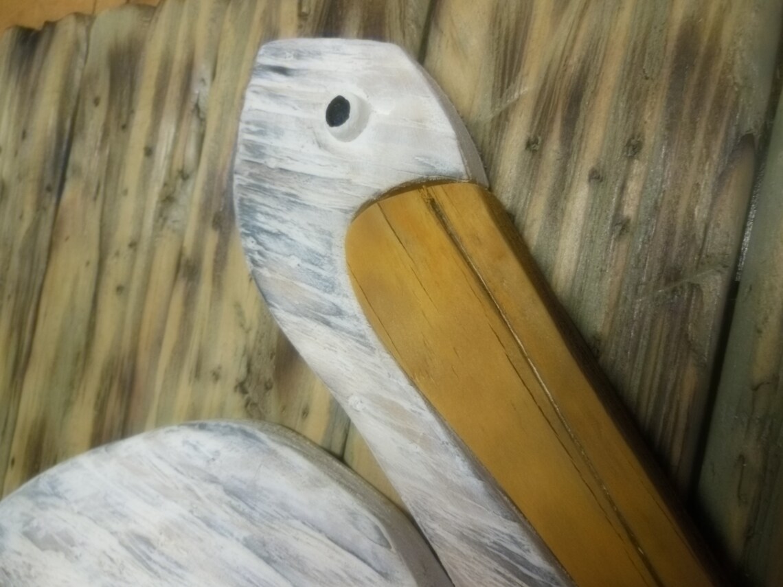 Wood Pelican-pelican-distressed Wood Pelican-nautical Decor-nautical ...