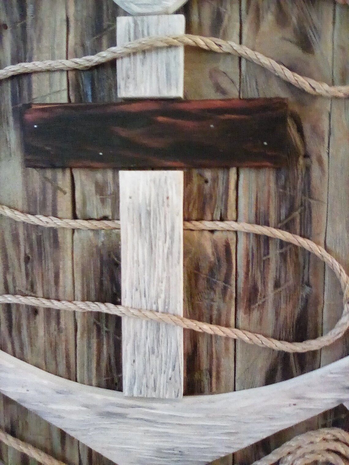Wood Anchor-anchor-distressed Wood Anchor-nautical Decor-nautical Art ...