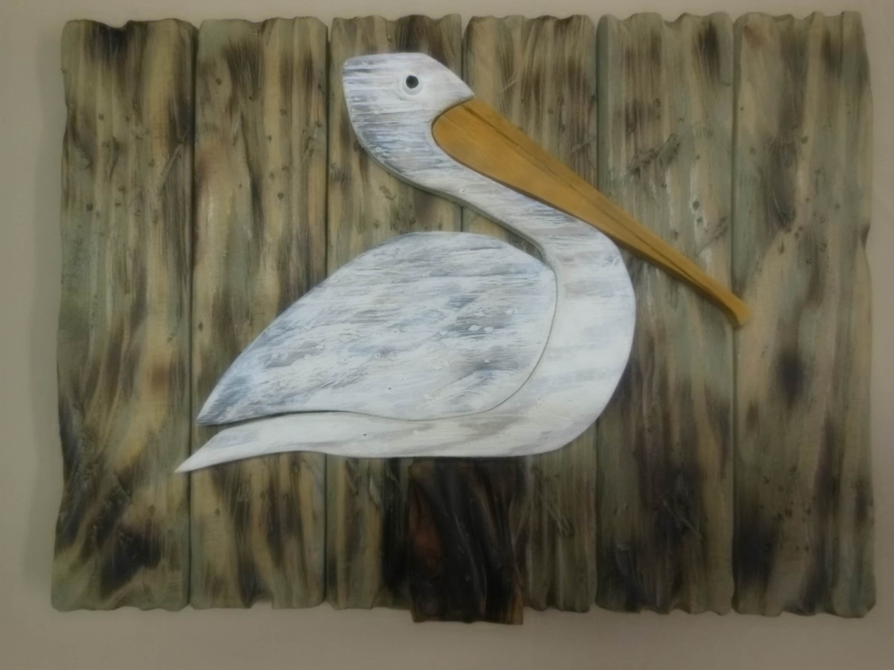 Wood Pelican-pelican-distressed Wood Pelican-nautical Decor-nautical ...