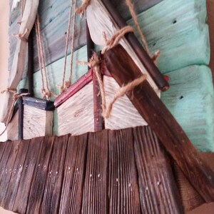 Docked Boat-boat-distressed Wood Boat-old Boat Art-nautical Decor ...