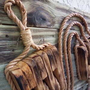 Wood Block and Tackle-block and Tackle-pirate Ship-nautical Decor ...