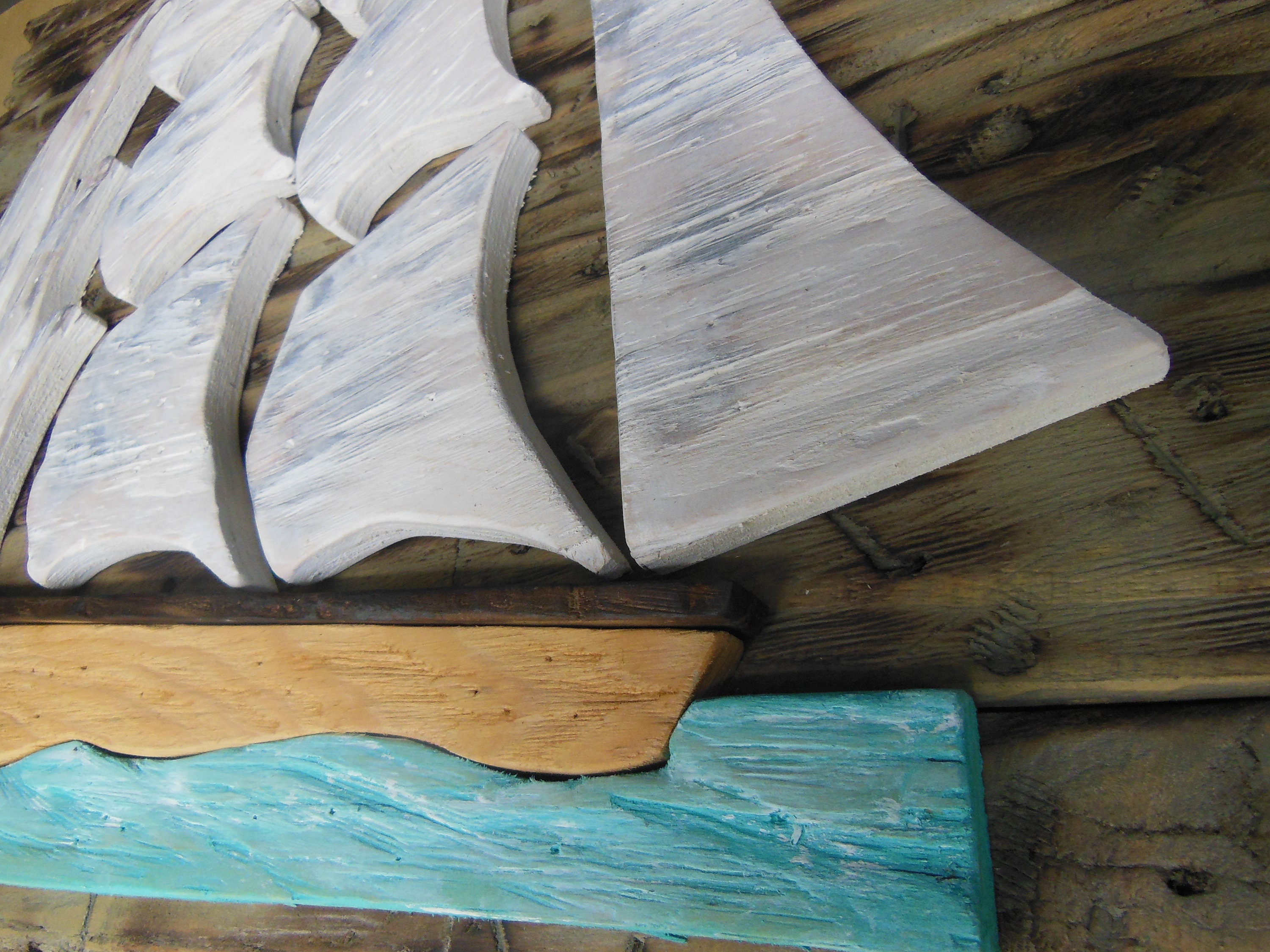 Wood Sail Ship-pirate Ship-distressed Wood Sail Ship-nautical Decor ...
