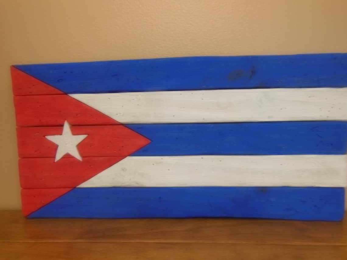 Cuban Flag-cuban Art-cuban Decoration-cuban Gift-wood Flag-wood Art ...