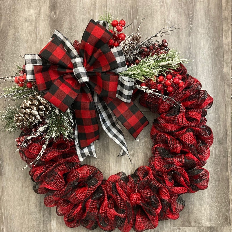 Buffalo Plaid Wreath - Etsy