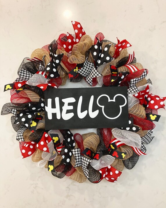 Mickey Mouse Wreath Disney Wreath Mickey Decor Disney | Etsy