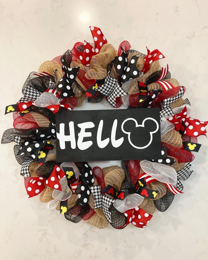 Mickey Mouse Wreath Disney Wreath Mickey Decor Disney - Etsy