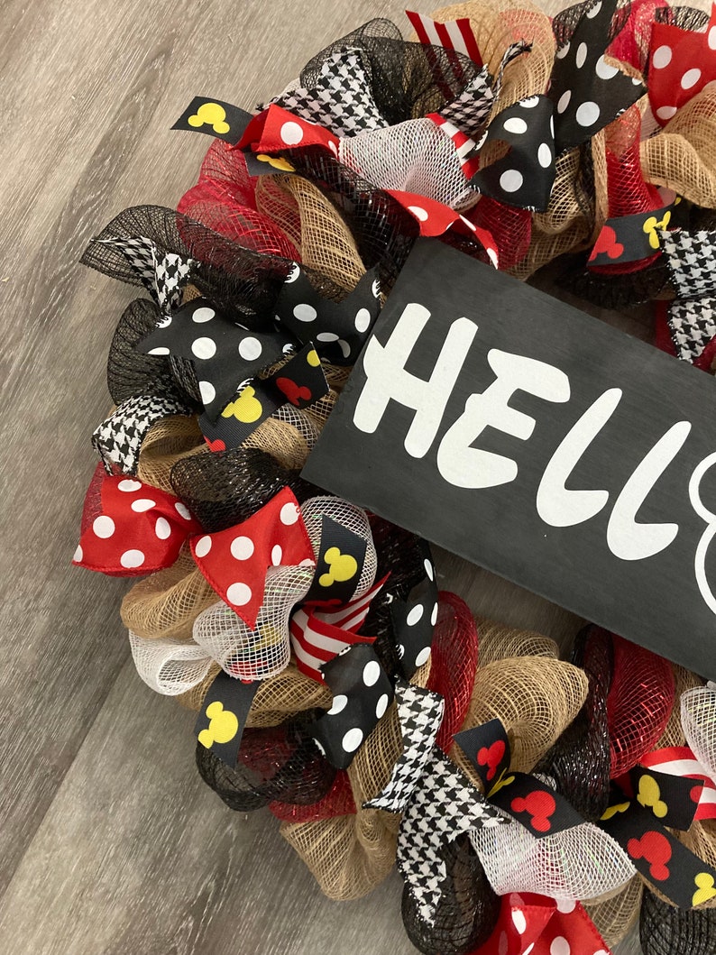 Mickey Mouse Wreath Disney Wreath Mickey Decor Disney - Etsy