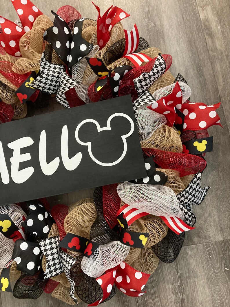 Mickey Mouse Wreath Disney Wreath Mickey Decor Disney - Etsy
