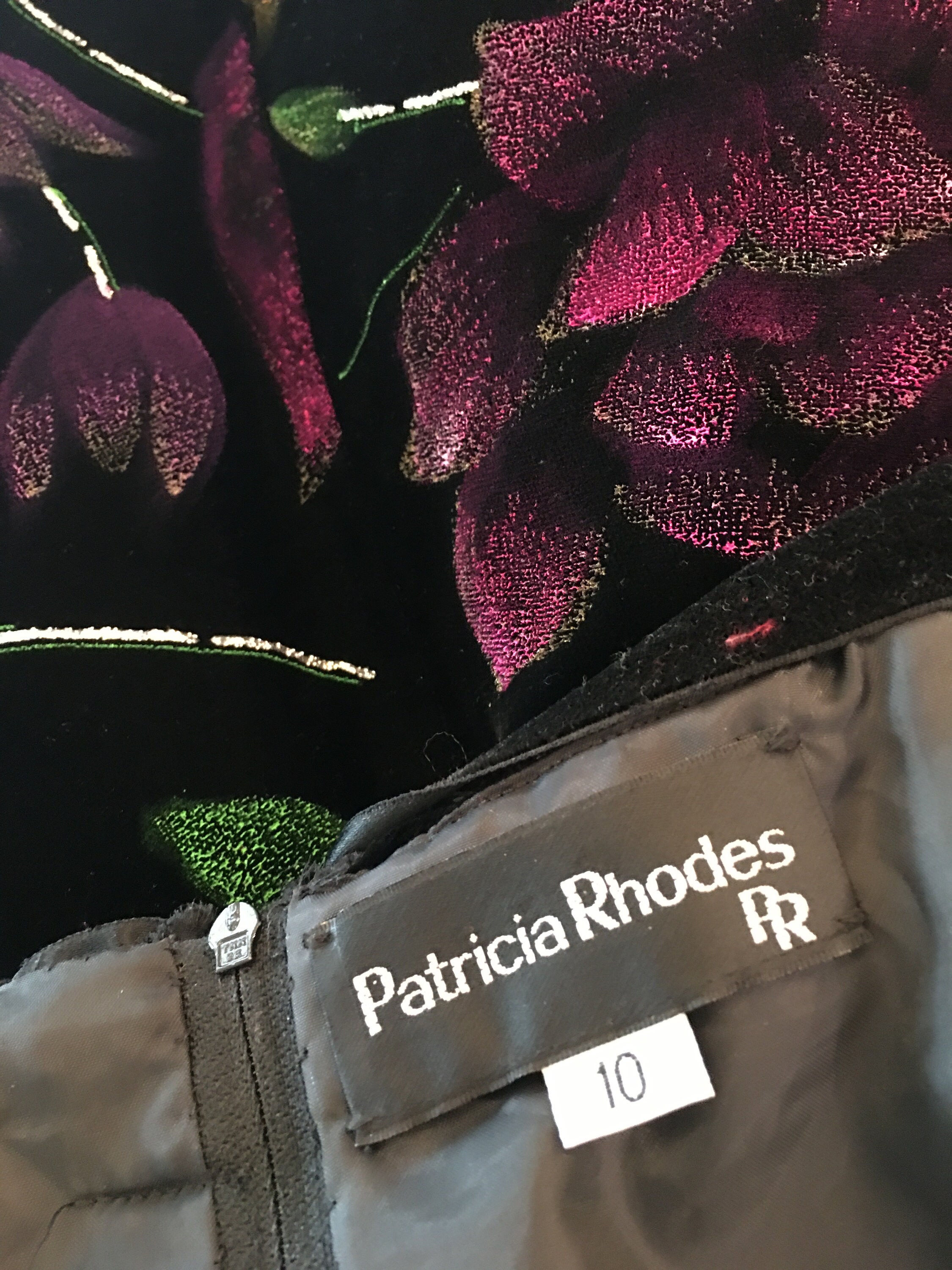 1980s Patricia Rhodes Floral Full Velvet Skirt - Etsy