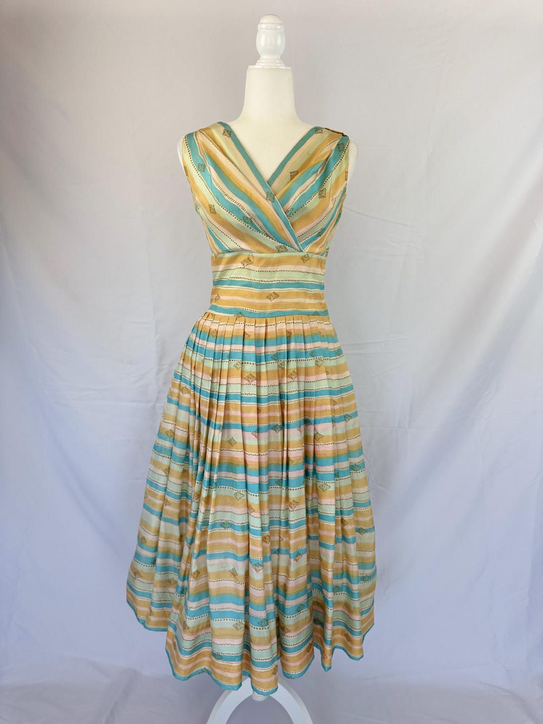 1950s Fred Perlberg Abstract Print Party Dress - Etsy