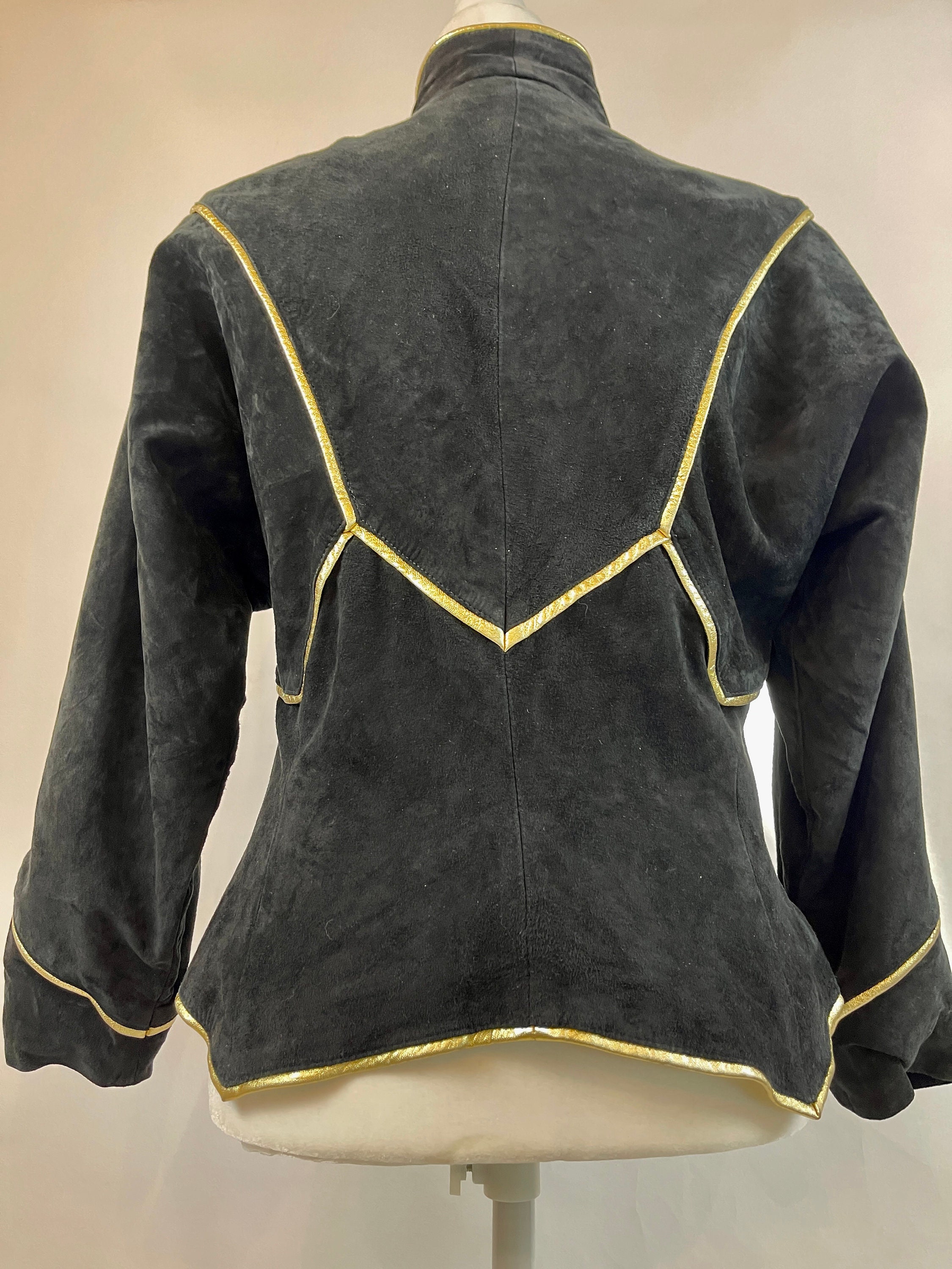 1980s Lillie Rubin Black Jacket With Gold Trim - Etsy