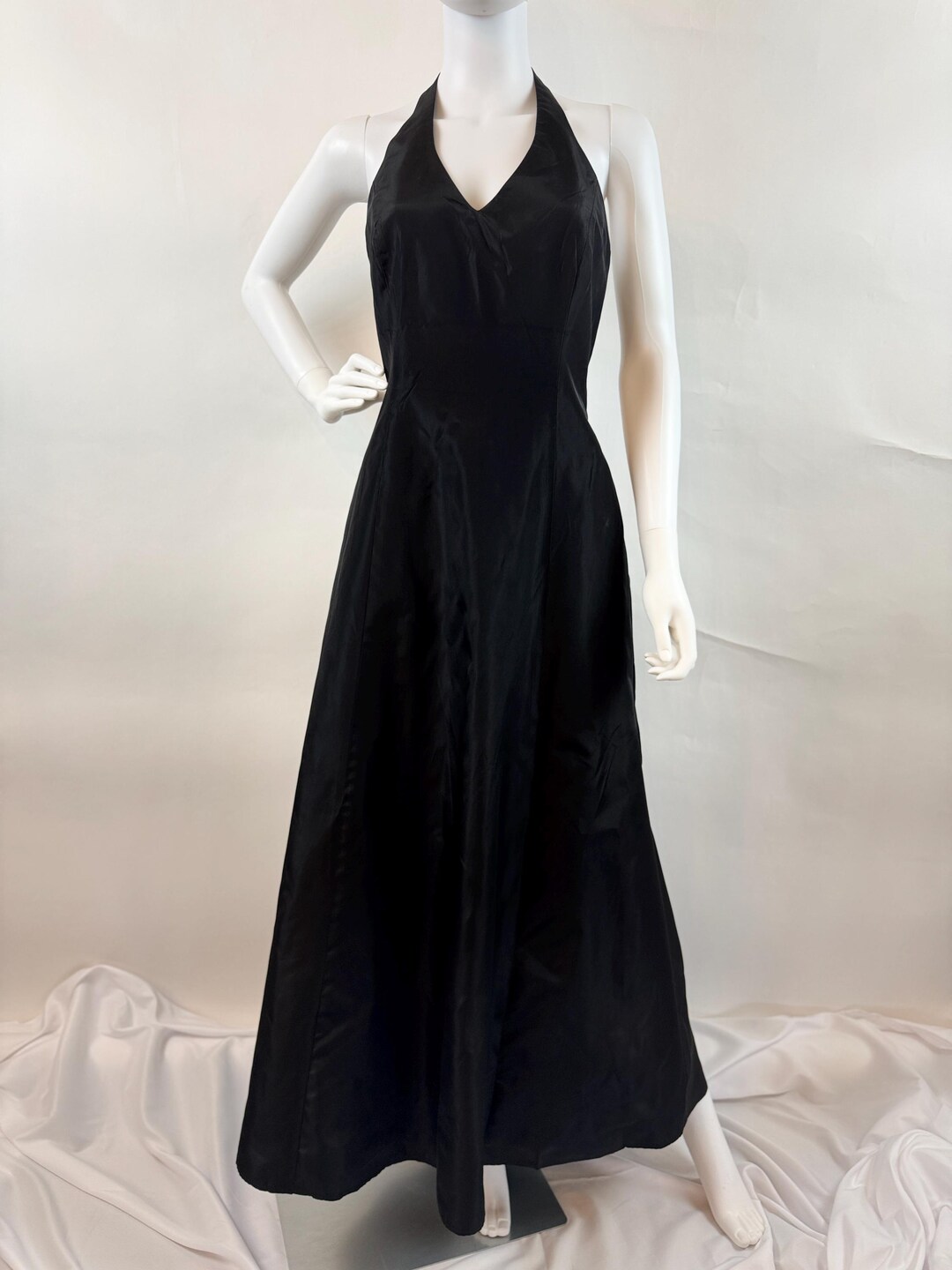 Early 2000s Laundry Taffeta Black Gown - Etsy