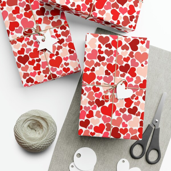 Hearts Wrapping Paper - Etsy