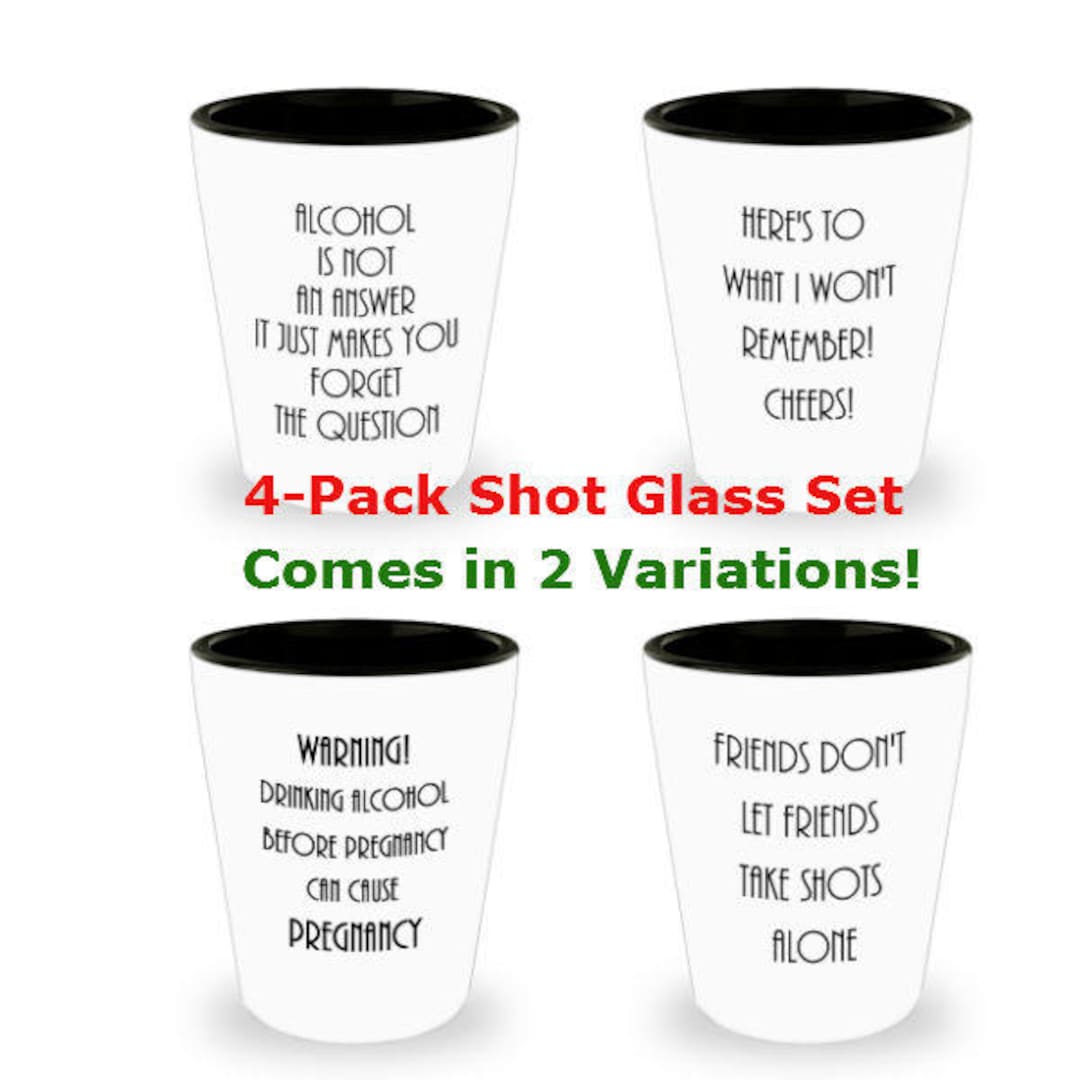Funny Shot Glass Set, Shot Glass Set, 4-pack Shot Glass Set, Shot Glass ...