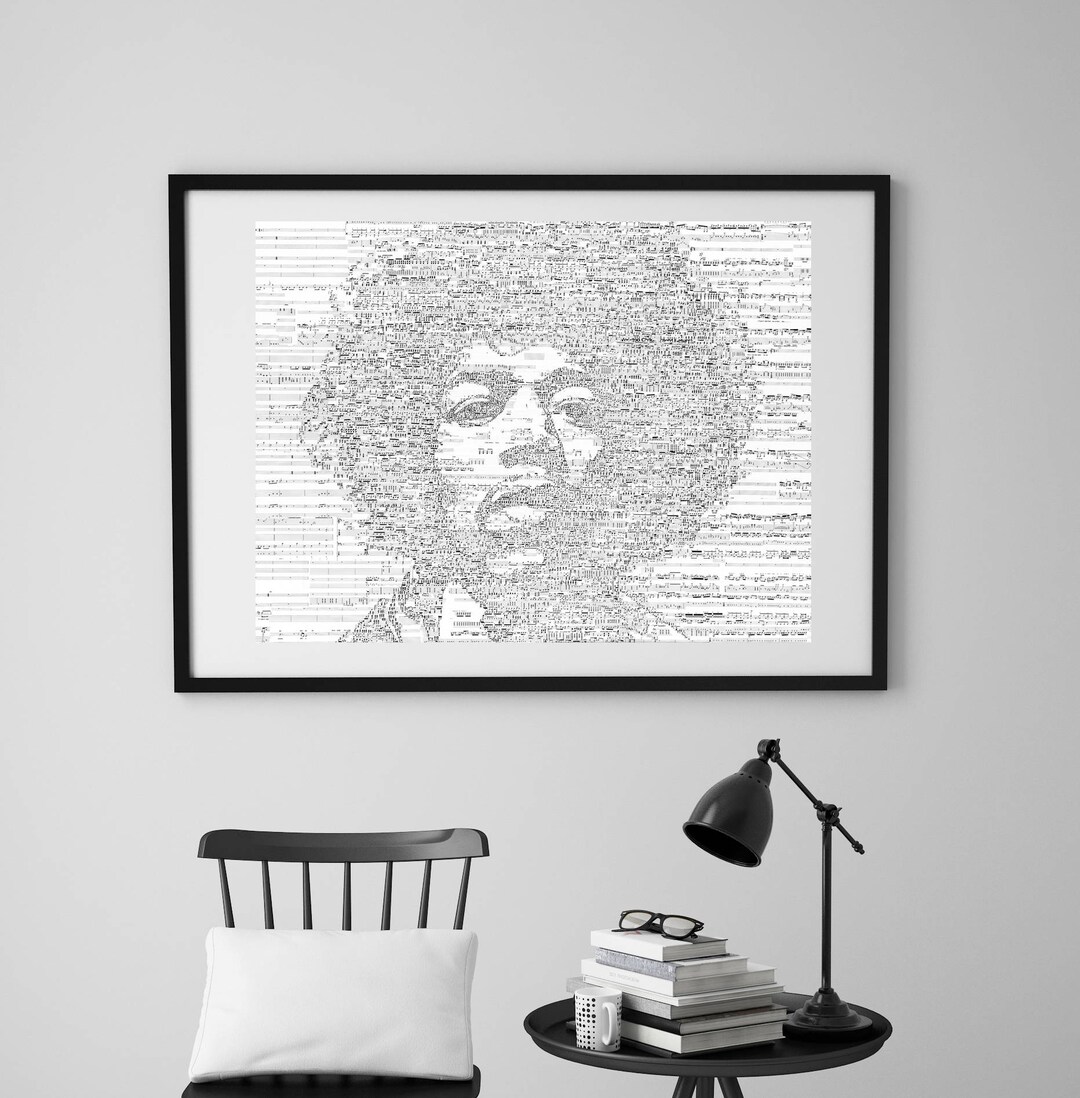 Jimi Hendrix Songbook Collage Portrait by Haytak45 - Etsy