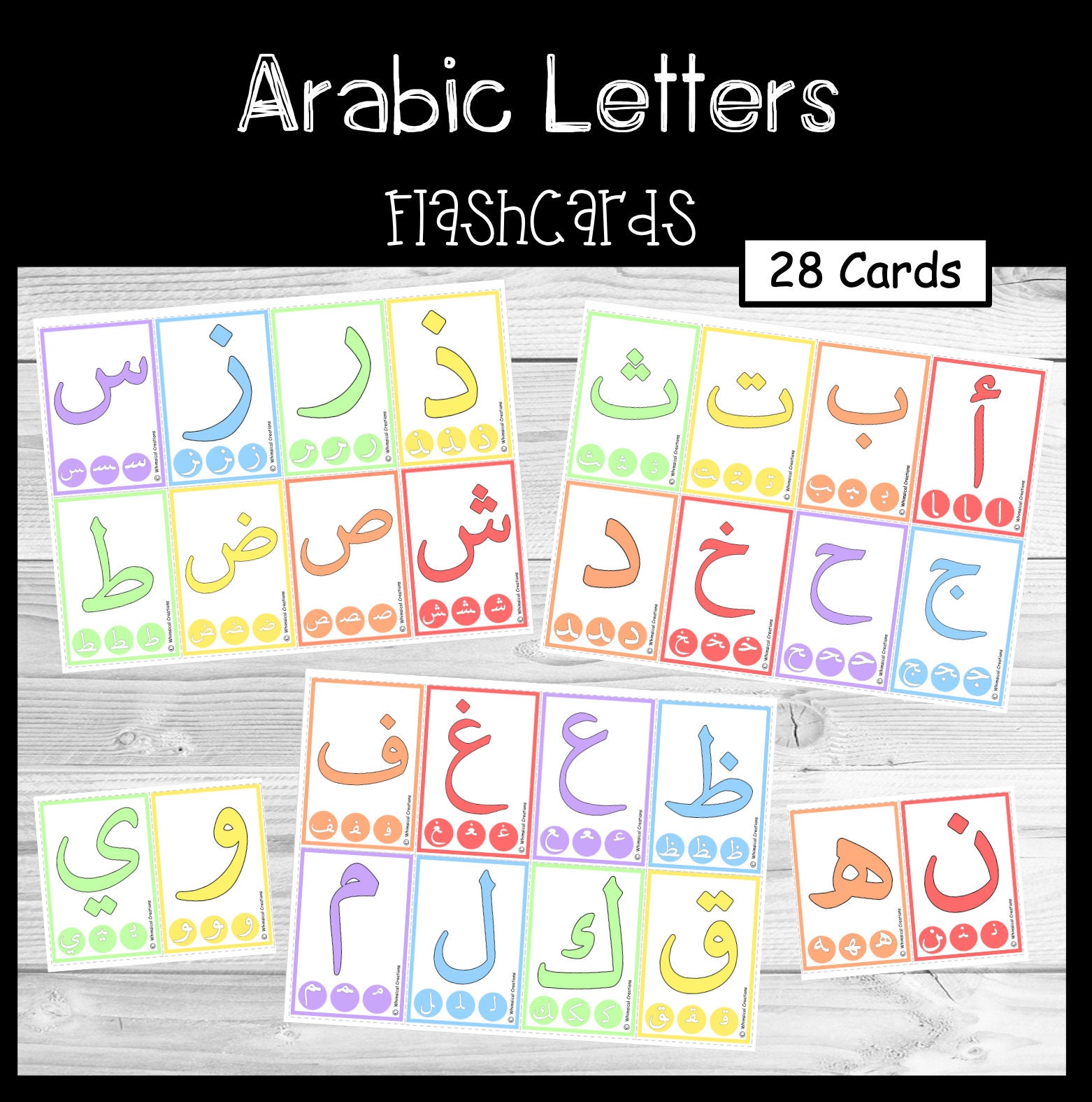 Arabic Letter Flashcards (different Positions) - Etsy