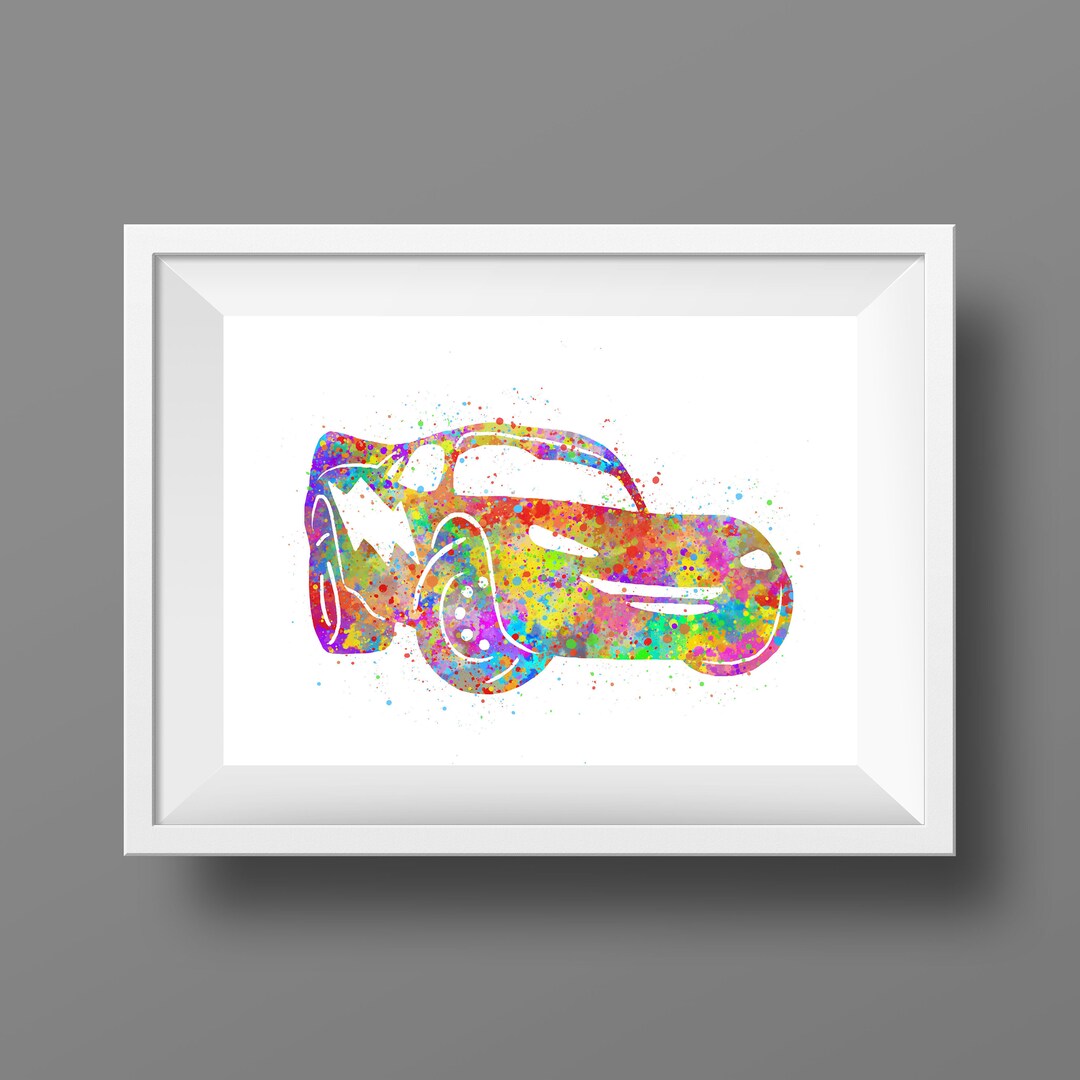 Rainbow Car Watercolor Digital Download, Wall Art, Nursery Art, Home ...