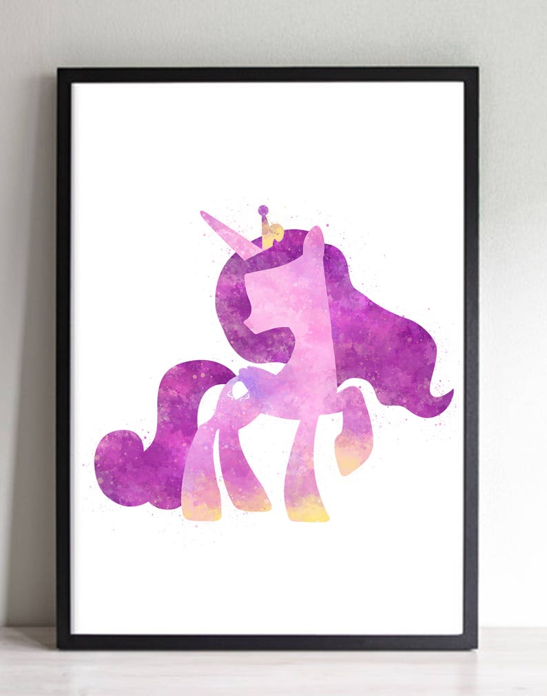 Crystal Pink Pony Watercolor Print Nursery Decor Wall Art | Etsy