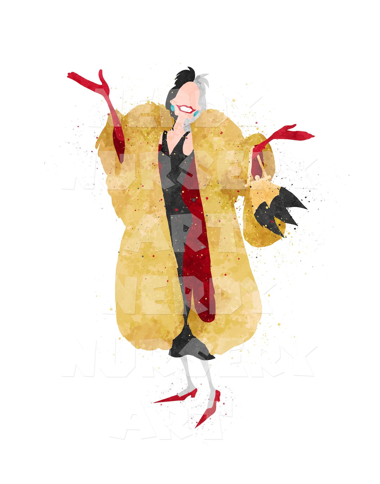 Cruel Devil Woman Watercolor Art Digital Download Wall Art - Etsy