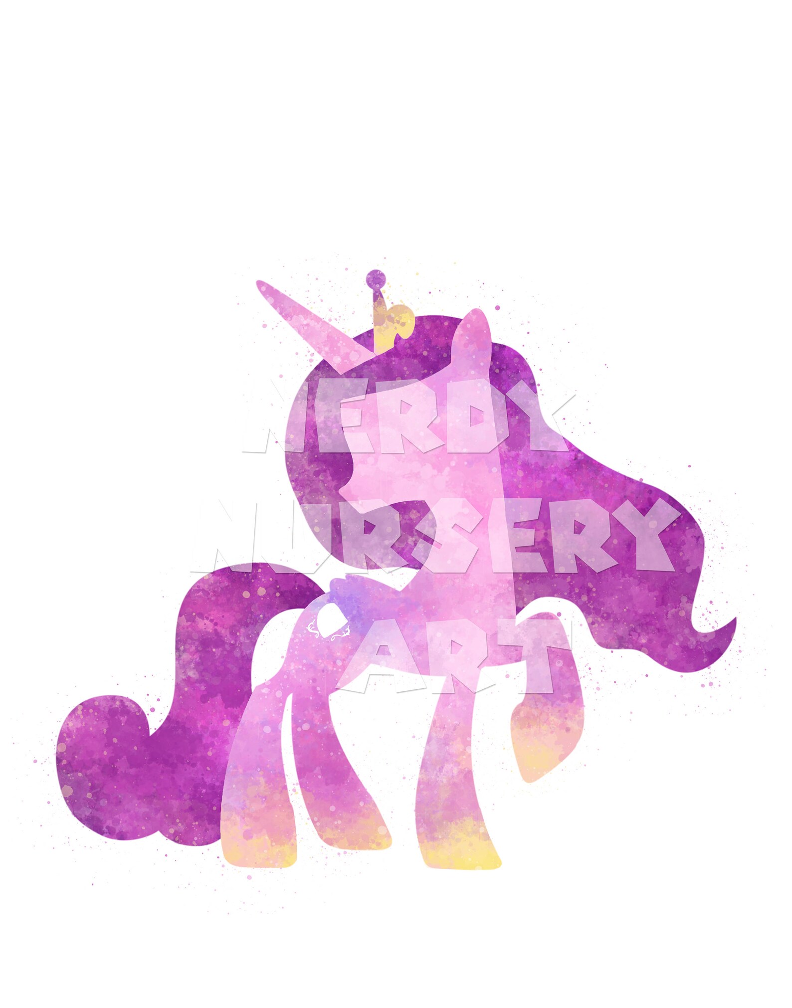 Crystal Pink Pony Watercolor Print Nursery Decor Wall Art - Etsy