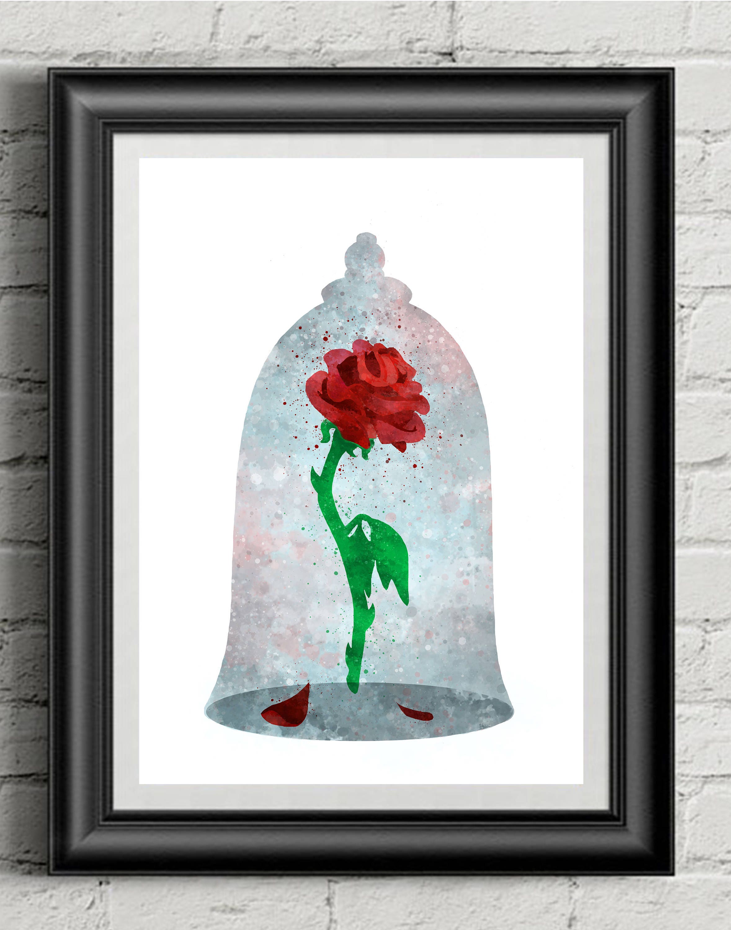 Enchanted Rose Watercolor Print Digital Download Nursery Wall - Etsy