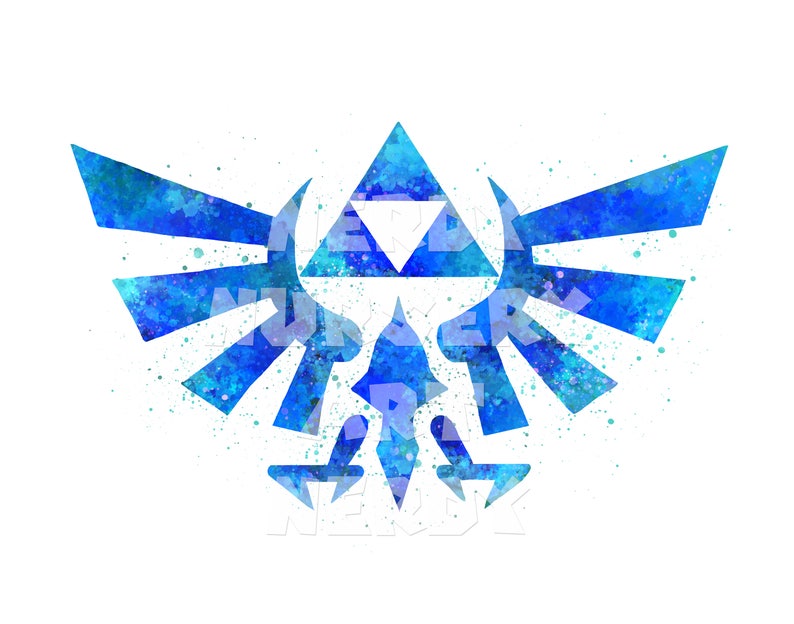 Legendary Blue Watercolor Crest Digital Download Wall Art - Etsy