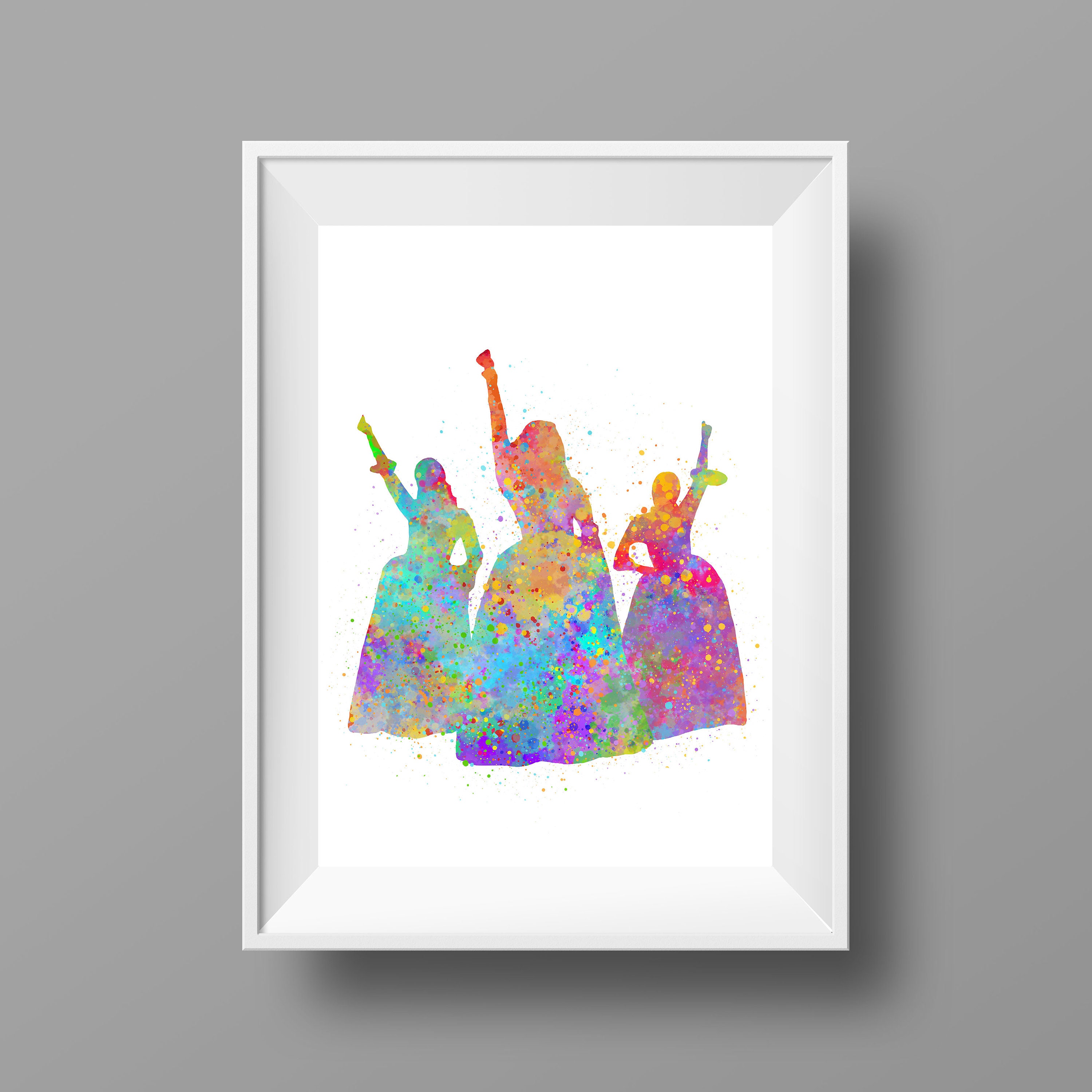 Rainbow Sisters Watercolor Art Print Wall Art Nursery Art | Etsy