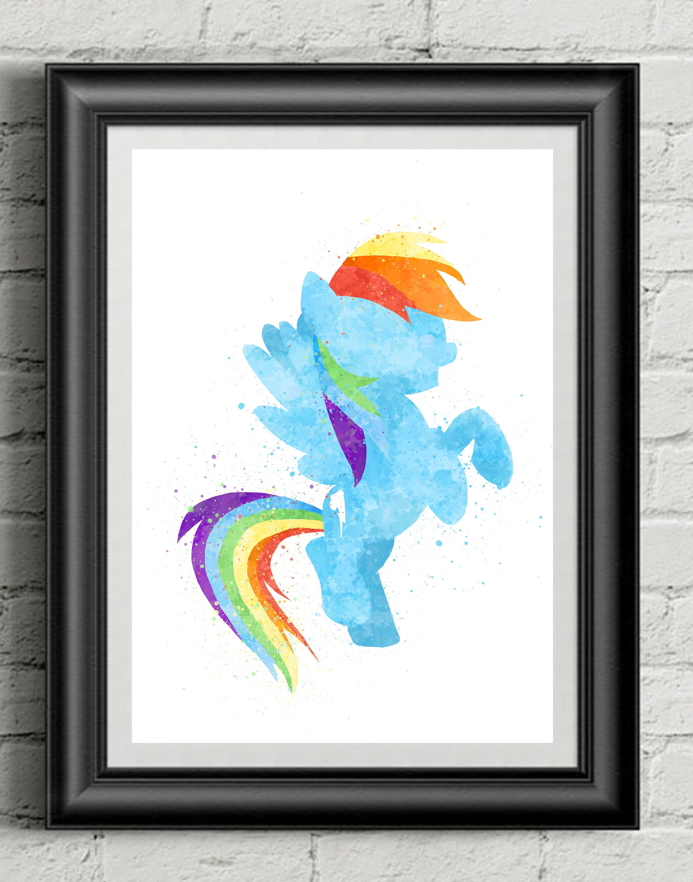 Rainbow Pony Watercolor Art, Digital Download, Printable Artwork, Wall ...