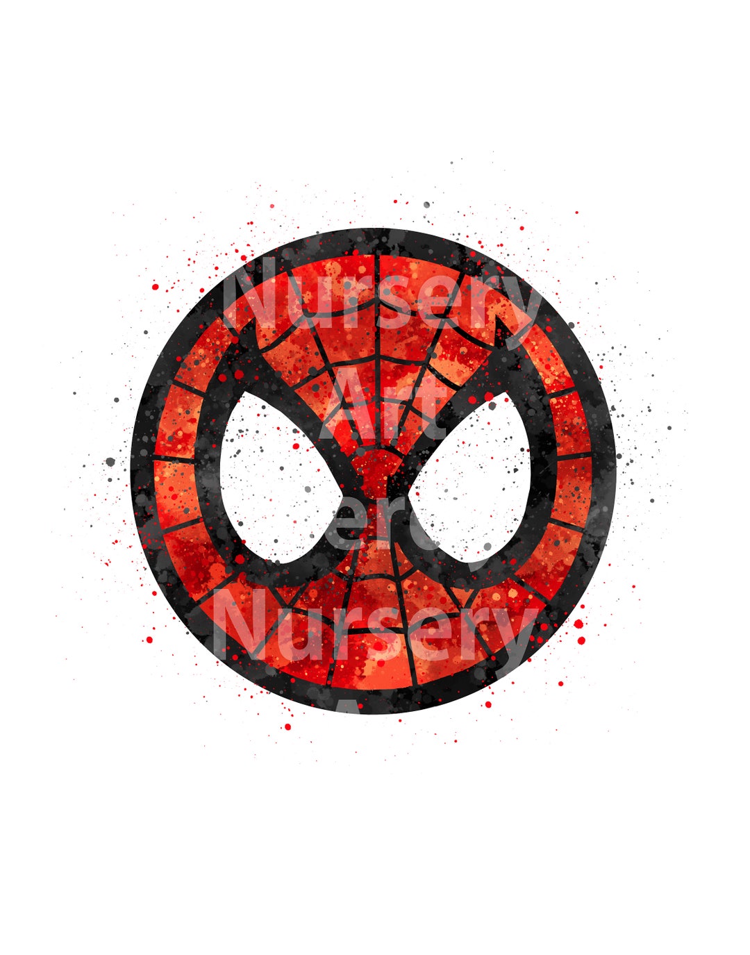 Spider Hero Logo Watercolor Digital Download Artwork, Wall Decor ...