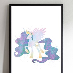 Sun Princess Pony Watercolor Print Kids Decor, Wall Art, Nursery Art ...