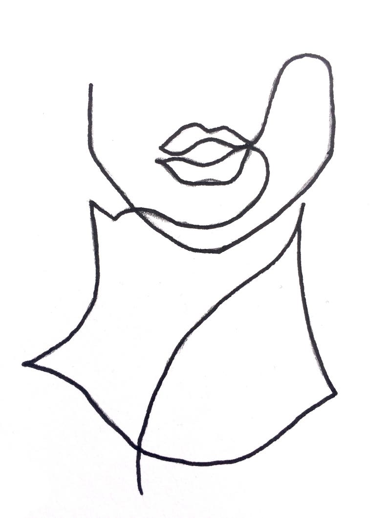 A5 Limited Edition hand drawn print fine line portrait | Etsy