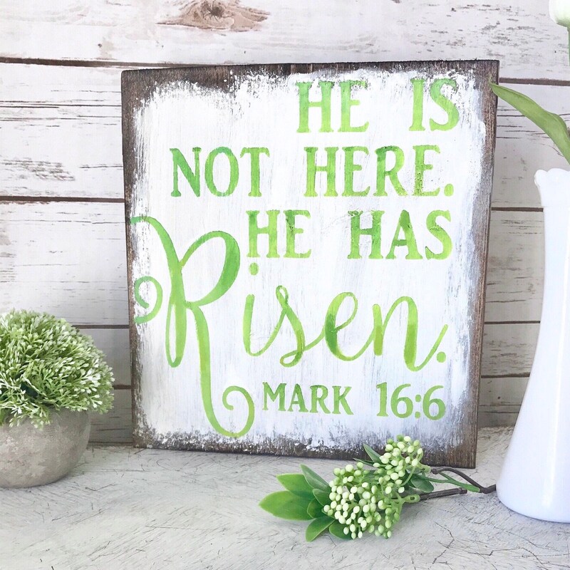 He is Risen Sign - Etsy