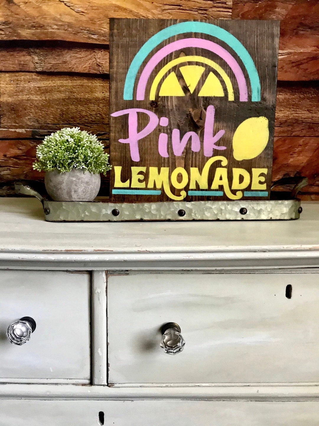 Summer Sign Decor / Pink Lemonade Sign / Lemonade Stand / Lemon Decor ...