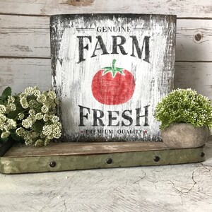 Tomato Sign / Kitchen Veggie Wood Sign / Farm Freah Tomatoes / Summer ...