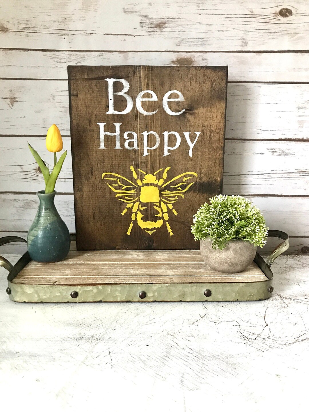 Bee Sign Decor / Nursery Sign / Bee Happy Wooden Sign / Summer Sign ...