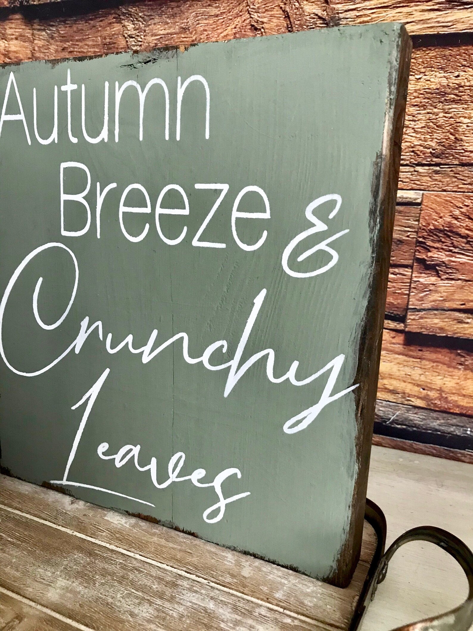 Rustic Fall Wooden Sign / Sage Green Fall Sign Decor / Autumn | Etsy