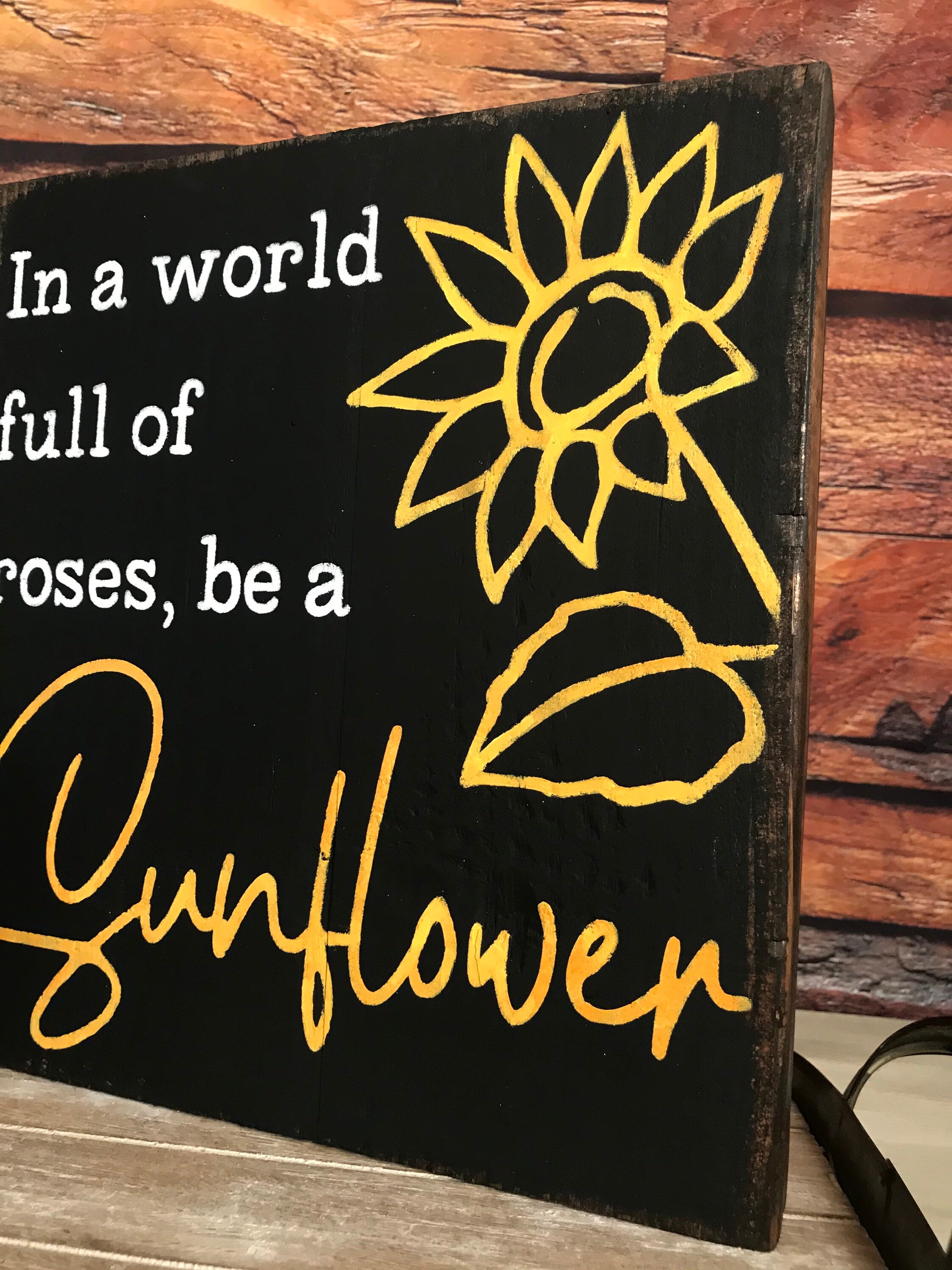 Summer Fall Sign / Sunflower Quote Sign / Farmhouse Decor / in a World ...