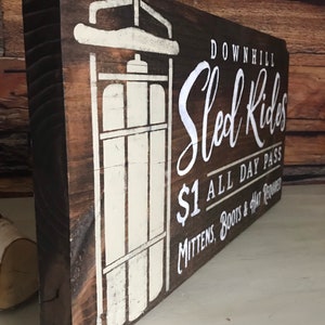 Christmas Wood Sign / Sledding Sign Decor / Winter Decoration / Holiday ...