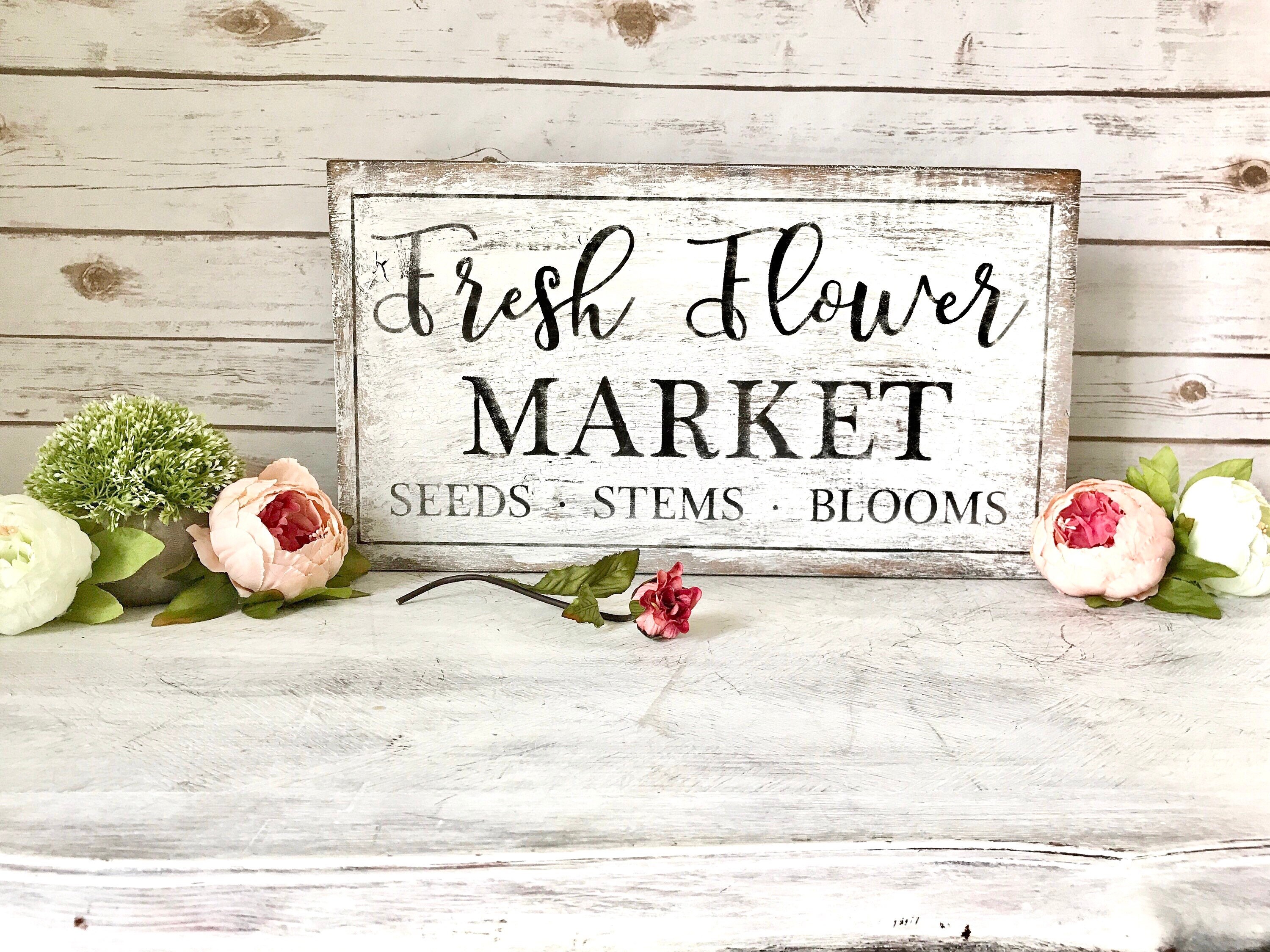 Spring Sign / Flower Market Wood Sign / Antique Farmhouse Sign ...